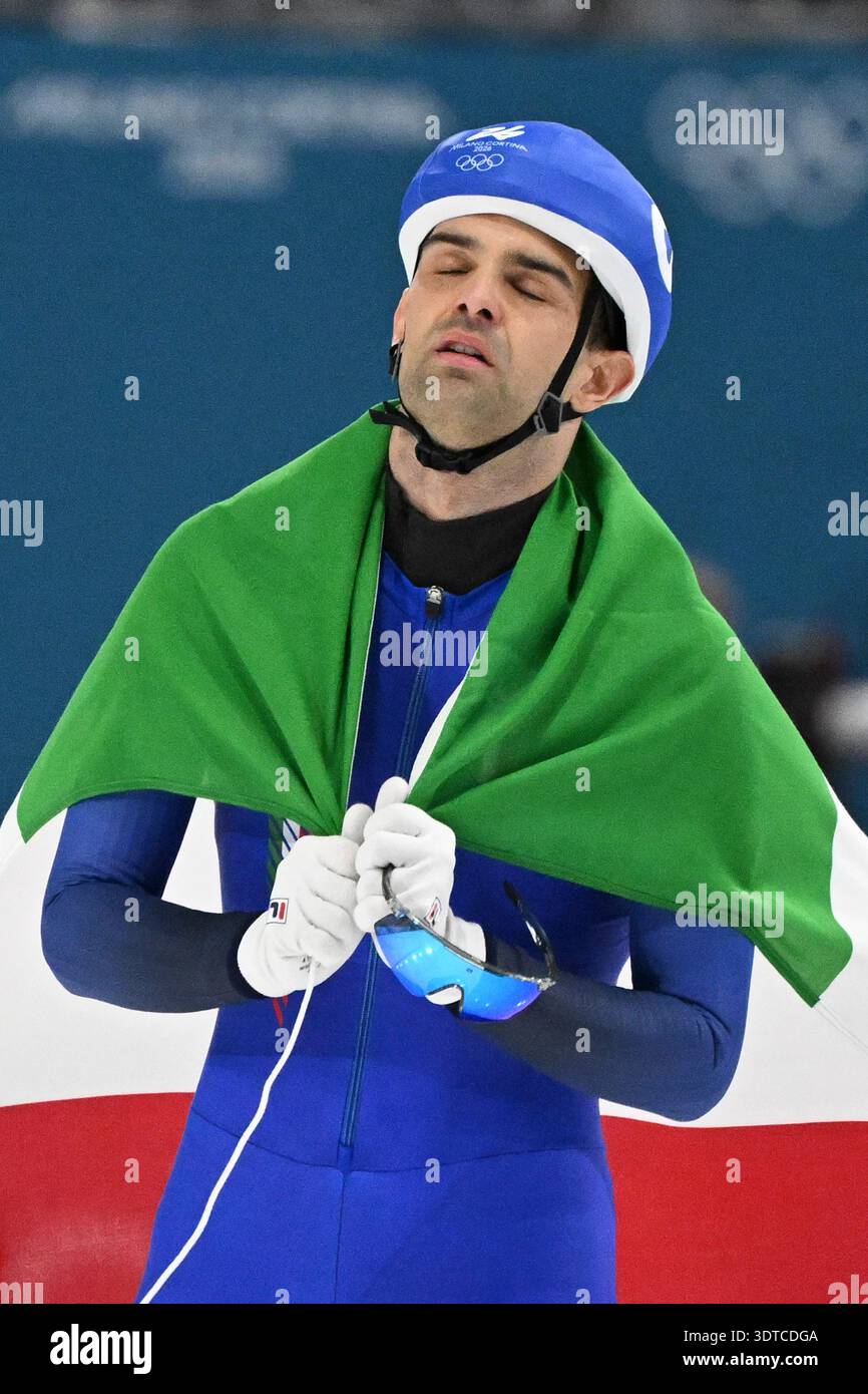 Andrea Giovannini (ITA), third place, bronze medal, Speed Skating Men ...