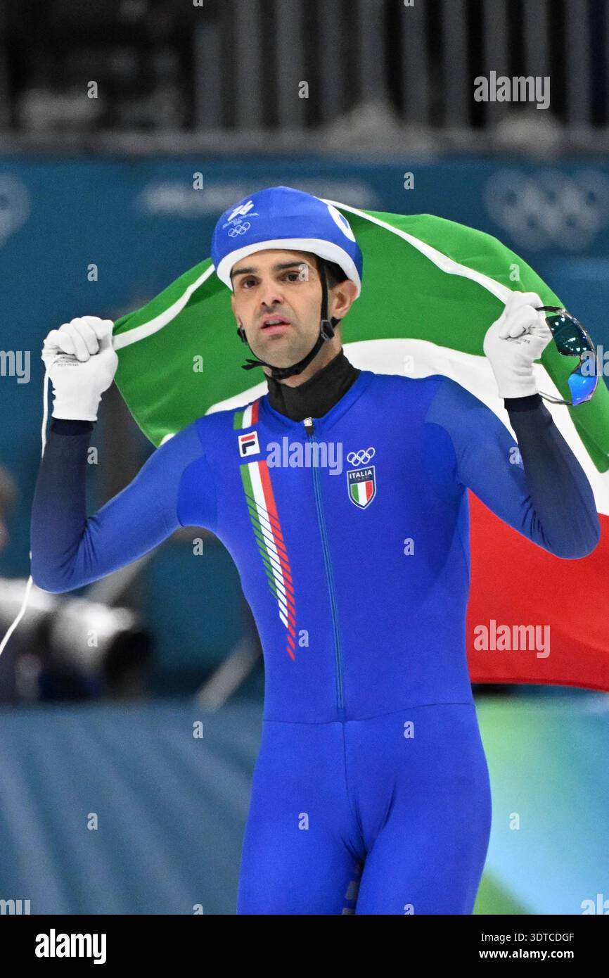 Andrea Giovannini (ITA), third place, bronze medal, Speed Skating Men ...