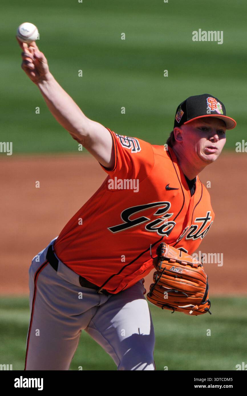 San Francisco Giants starting pitcher Hayden Birdsong throws during the ...