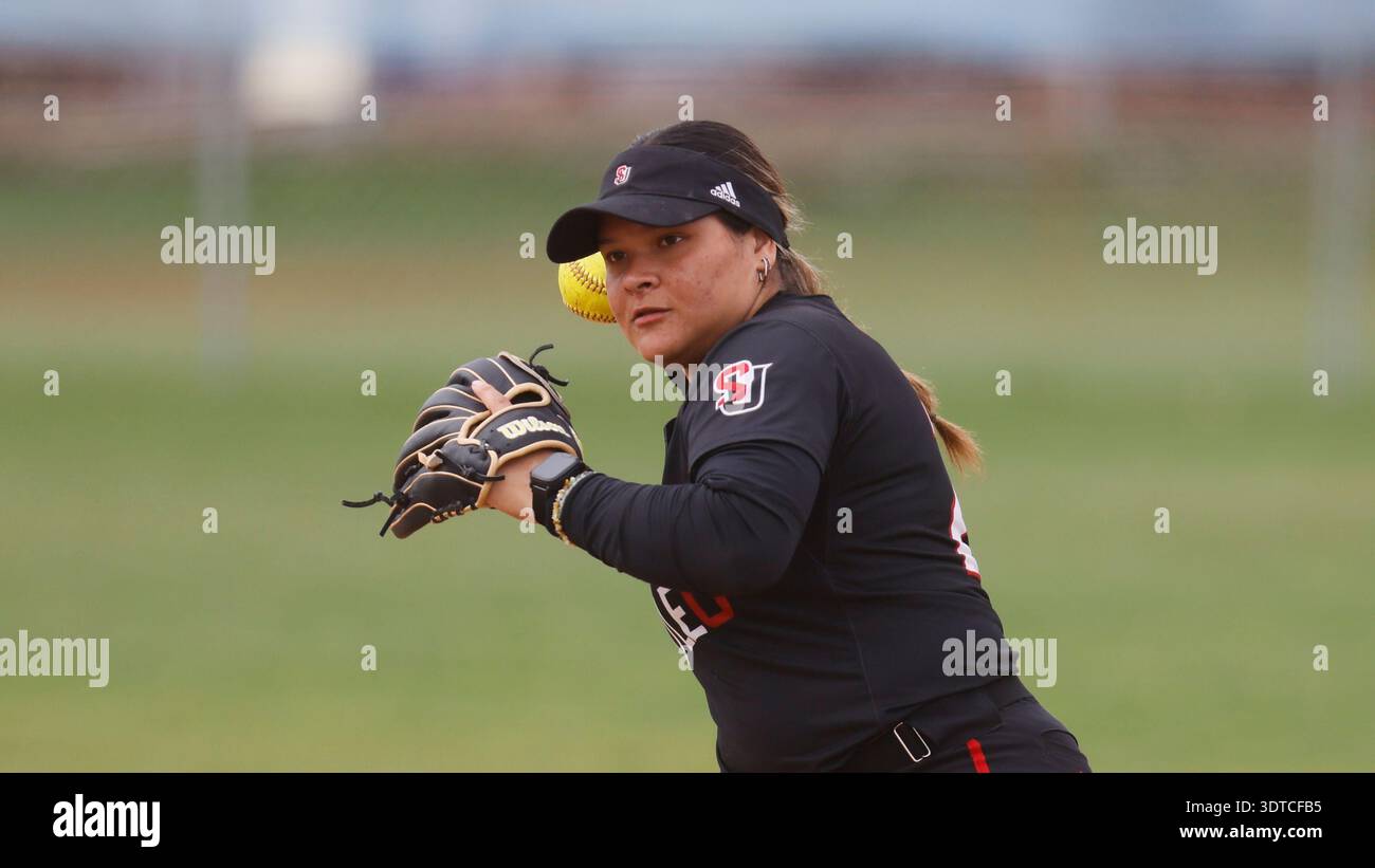 Seattle utility Jay Ross (25) during an NCAA softball game against ...