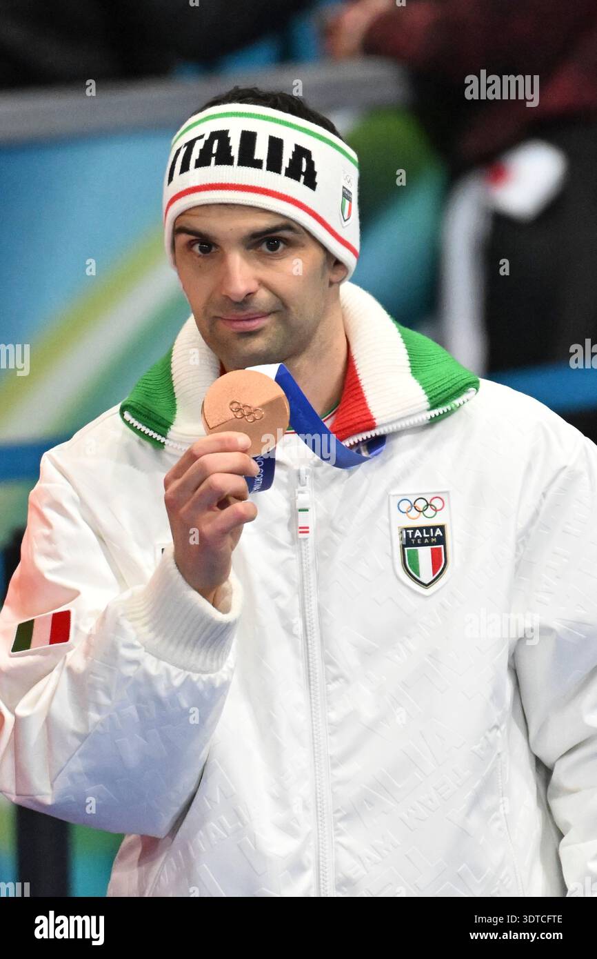 Andrea Giovannini (ITA), third place, bronze medal, Speed Skating Men ...