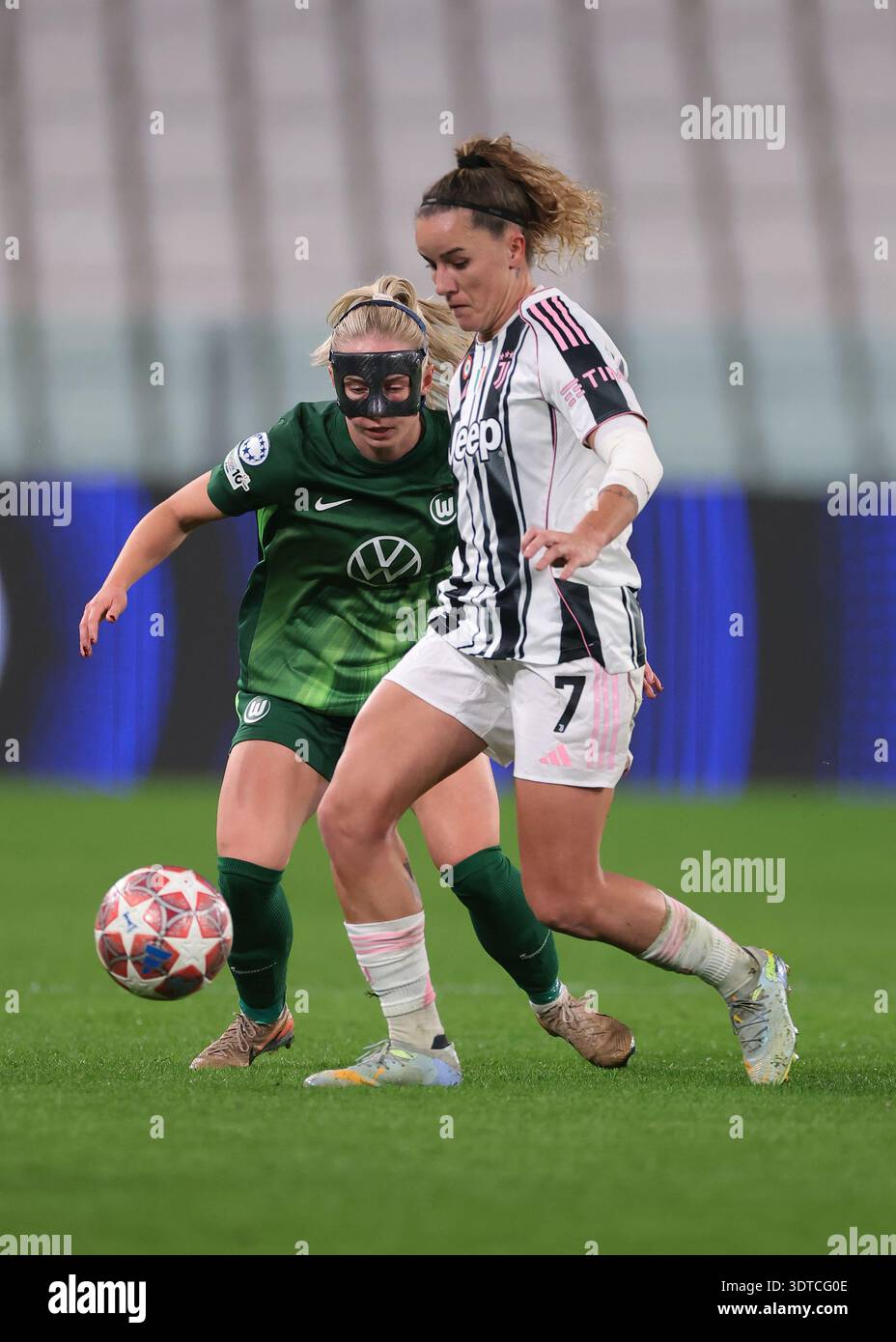 Turin, Italy, 19th February 2026. Ana Capeta of Juventus is pursued by ...
