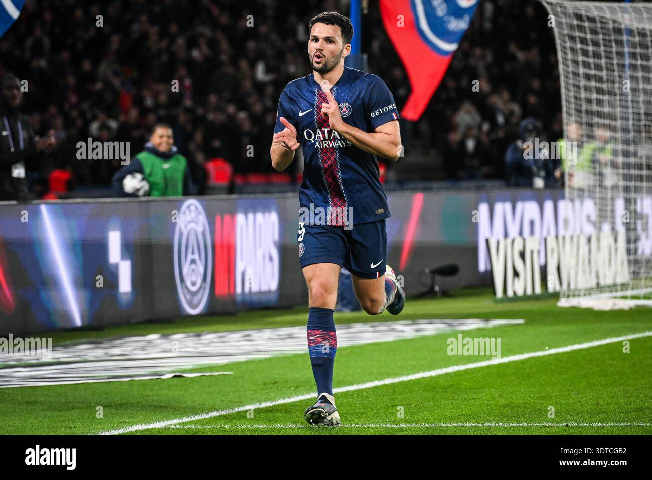 Goncalo RAMOS of PSG celebrates his goal during the French championship ...