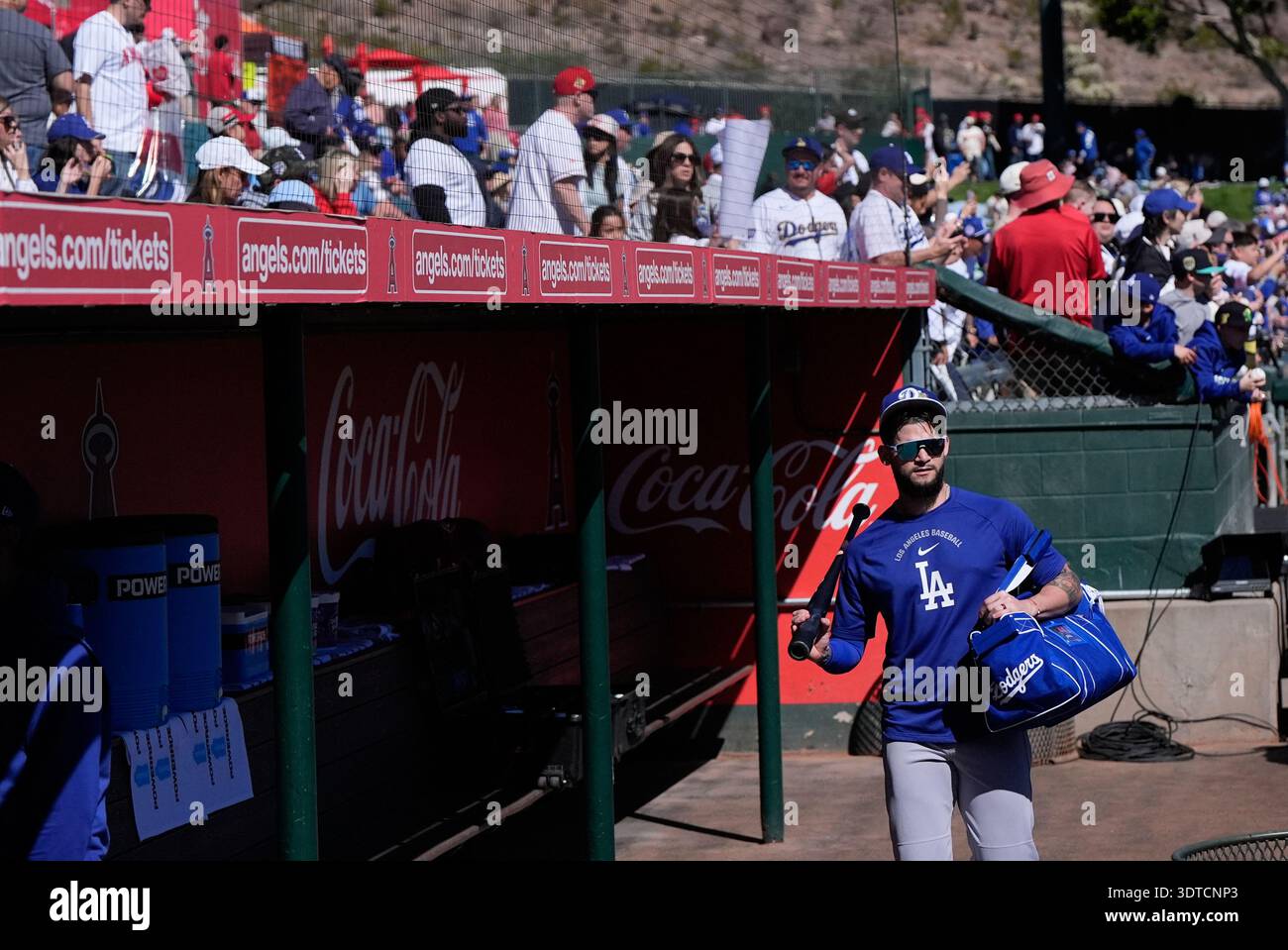 Los Angeles Dodgers' Andy Pages (44) arrives during spring training ...