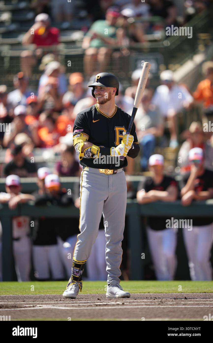 Pittsburgh Pirates' Ryan O'Hearn smiles during a spring training ...