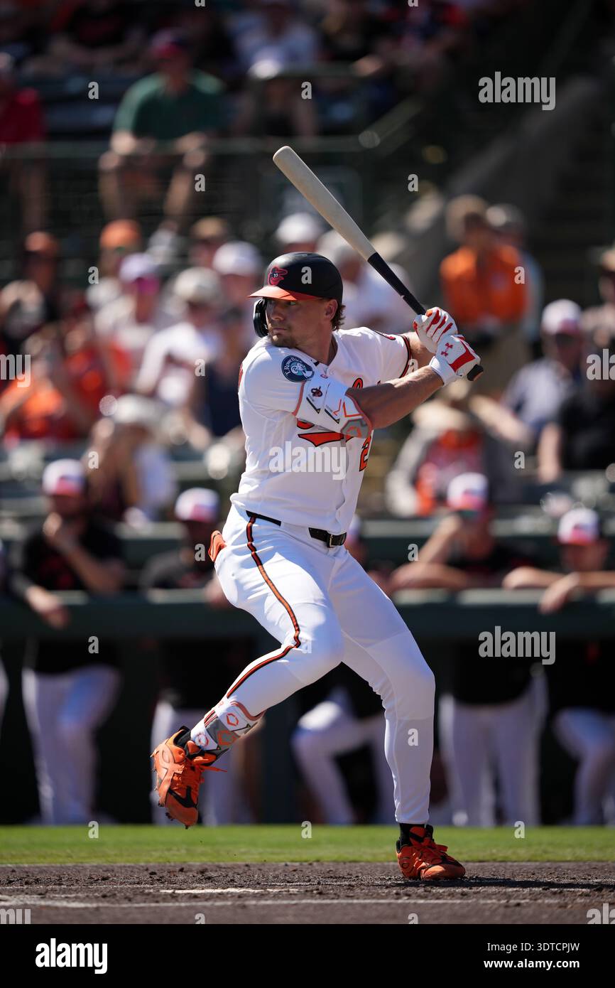 Baltimore Orioles' Gunnar Henderson plays during a spring training ...