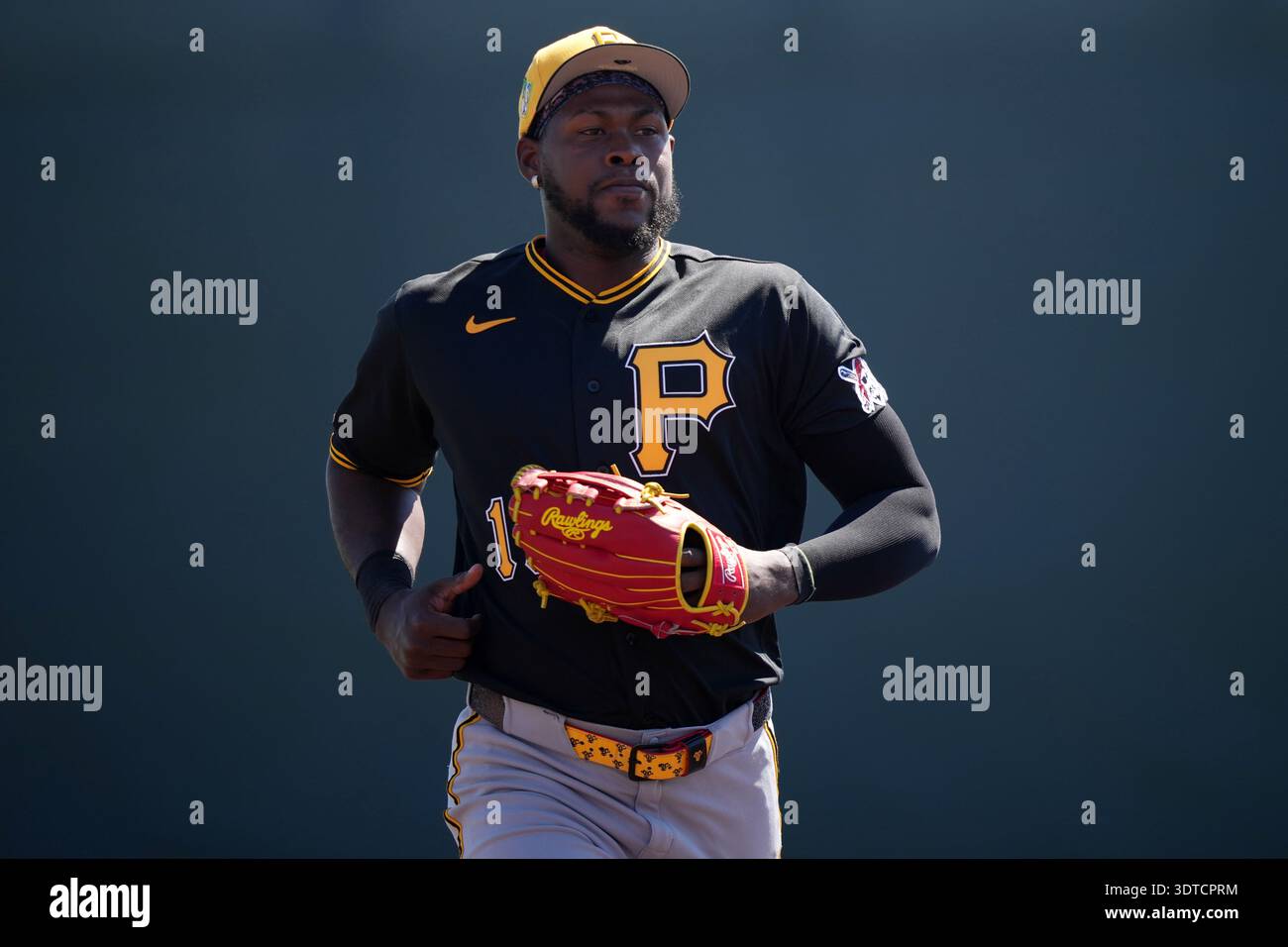 Pittsburgh Pirates' Oneil Cruz jogs during a spring training baseball ...