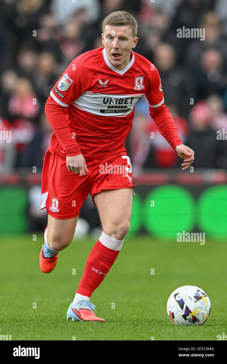 Matt Targett of Middlesbrough during the Sky Bet Championship match ...