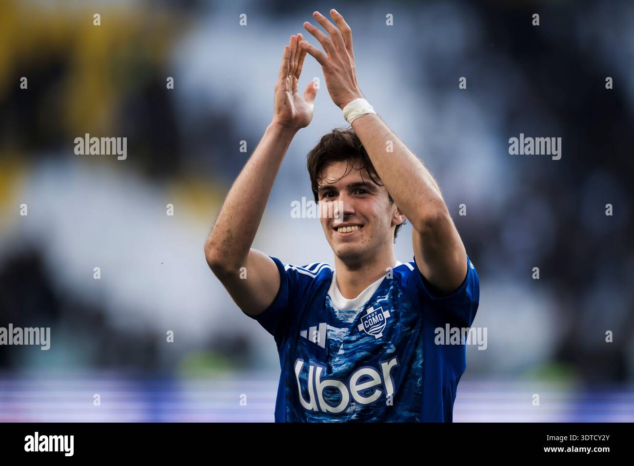 Maximo Perrone of Como 1907 applauds at the end of the Serie A football ...
