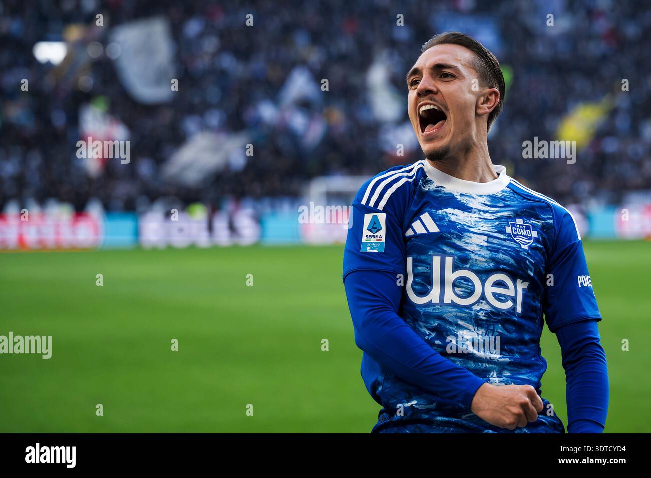 Maxence Caqueret of Como 1907 celebrates after scoring a goal during ...