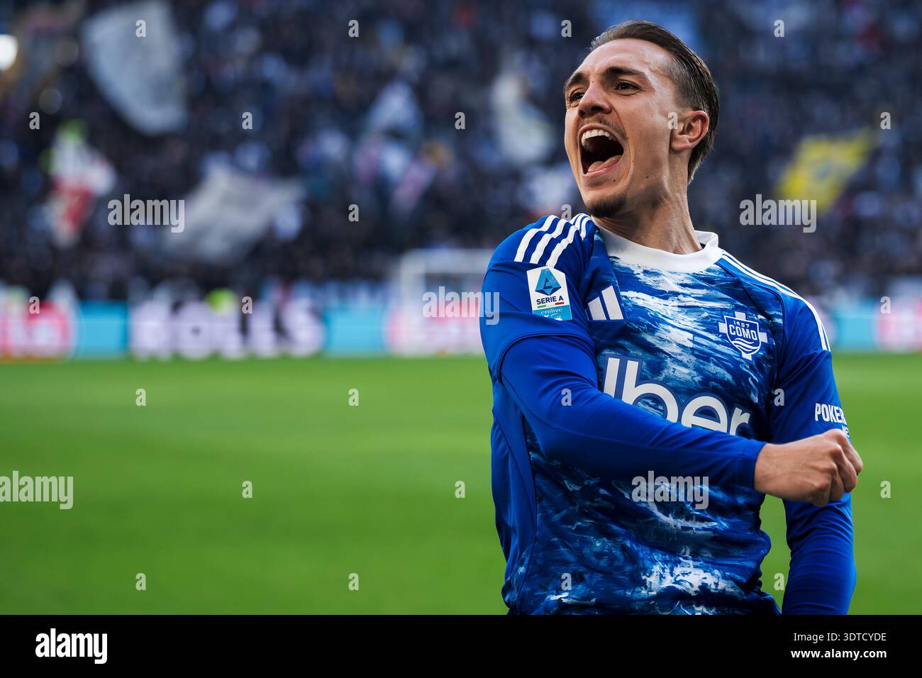 Maxence Caqueret of Como 1907 celebrates after scoring a goal during ...
