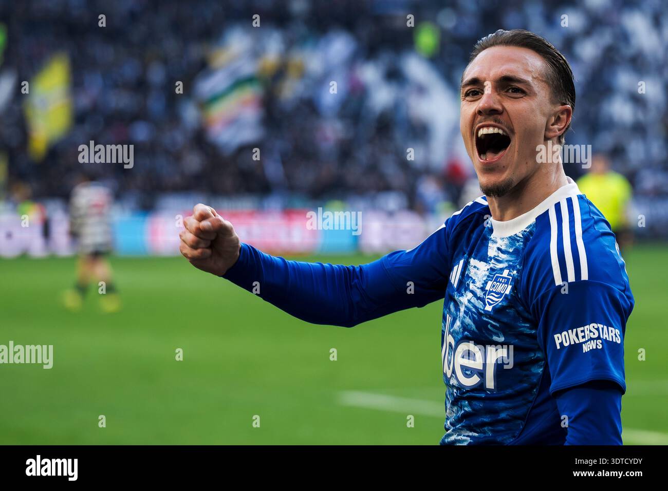 Maxence Caqueret of Como 1907 celebrates after scoring a goal during ...