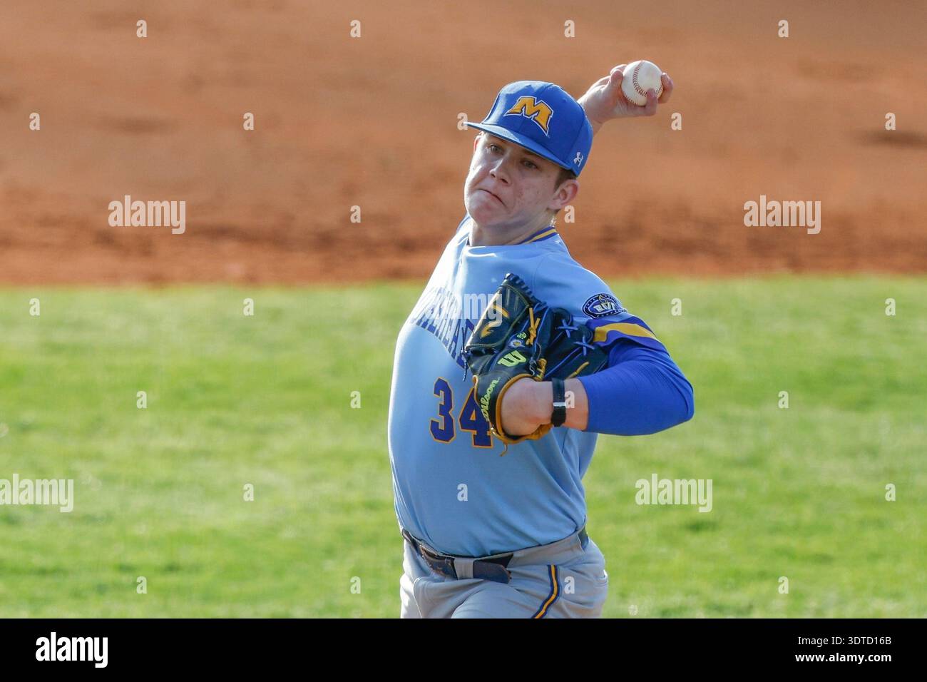 Morehead State pitcher Cole Wells throws a pitch during an NCAA ...