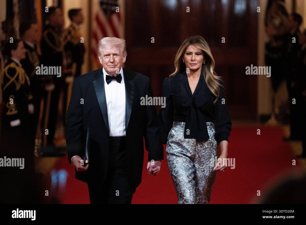 President Donald Trump and first lady Melania Trump arrive at the ...