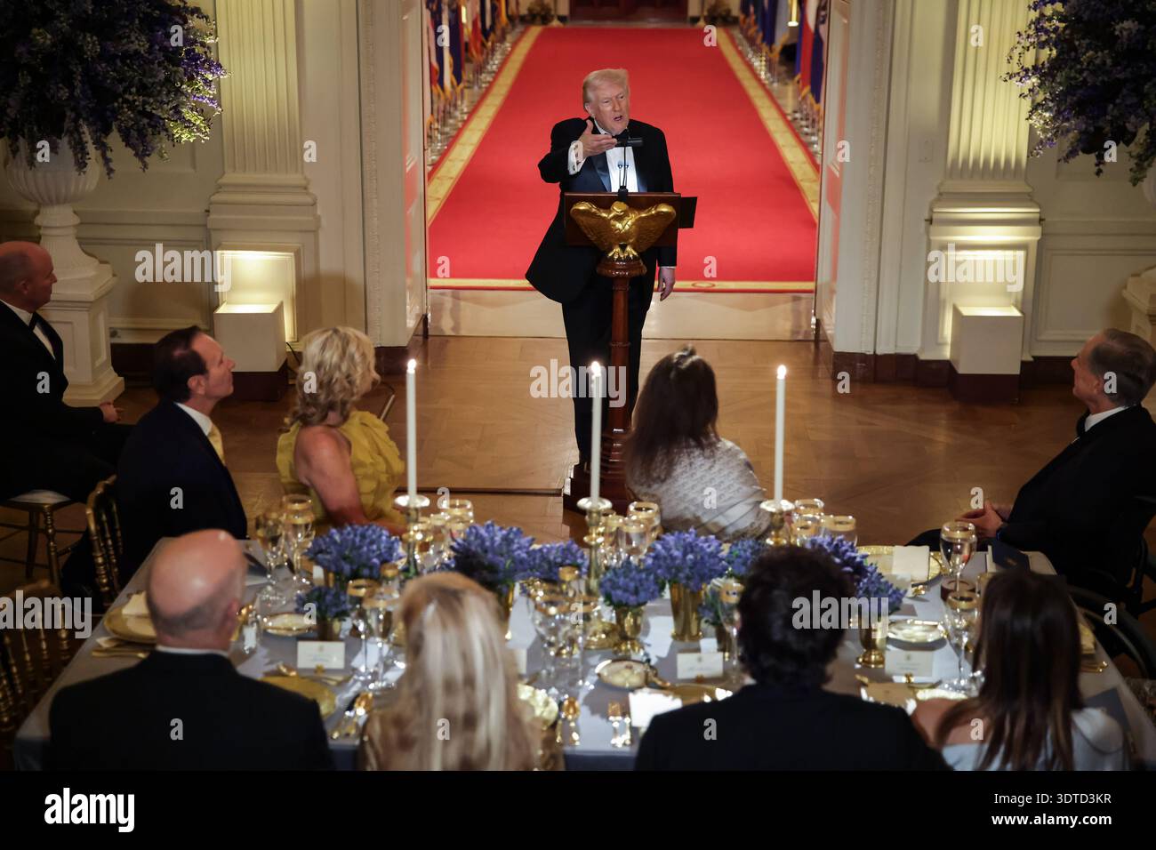 U.S. President Donald Trump speaks during the Governors Dinner in the ...