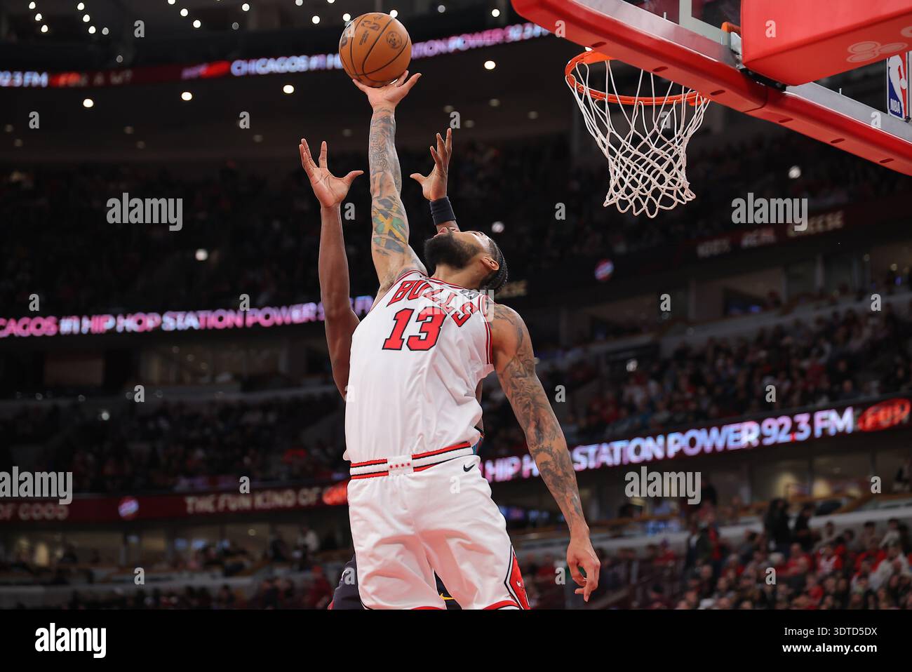Chicago Bulls center Nick Richards (13) grabs a rebound during the ...
