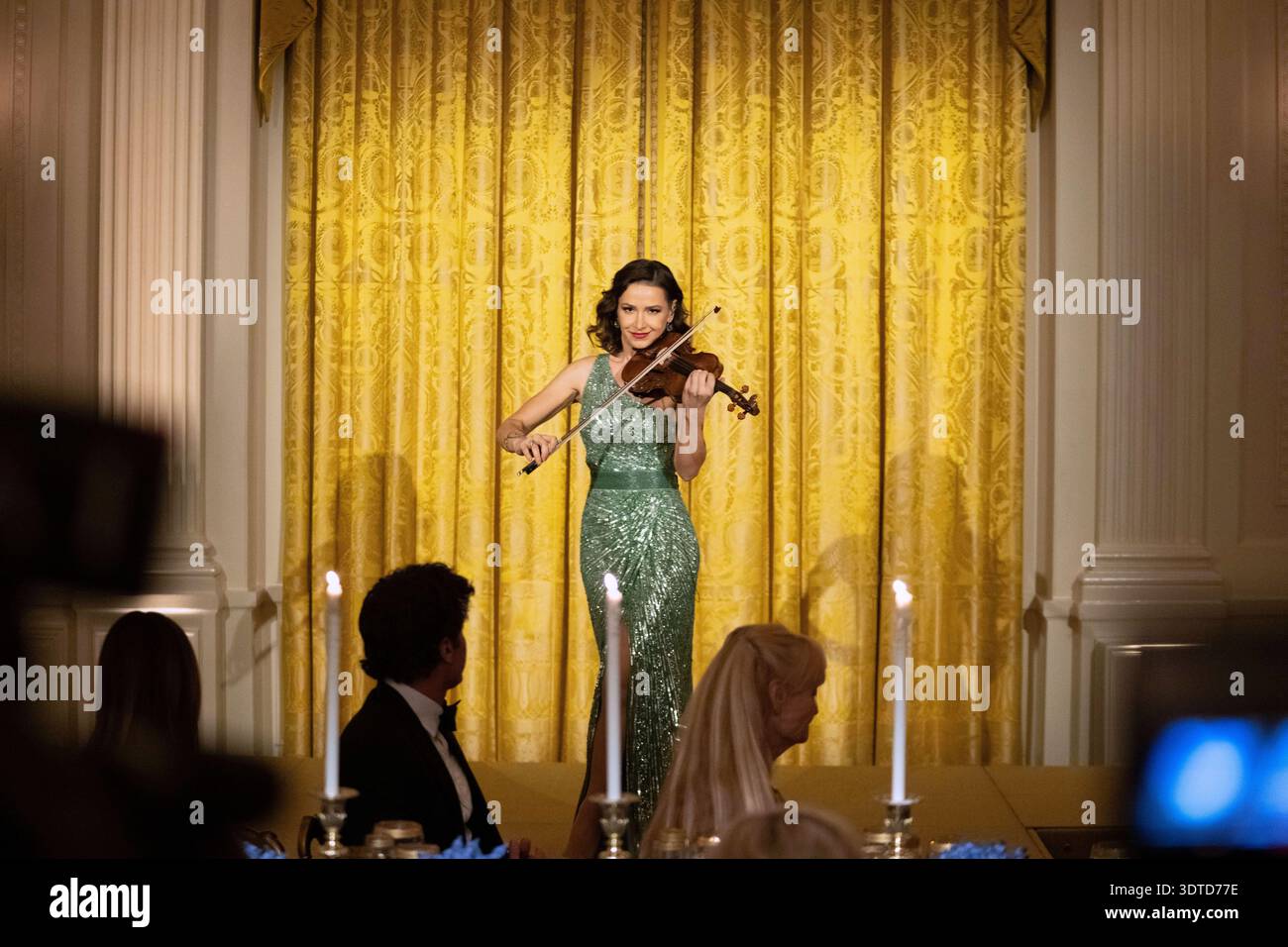 Violinist Rusanda Panfili performs during the National Governors ...