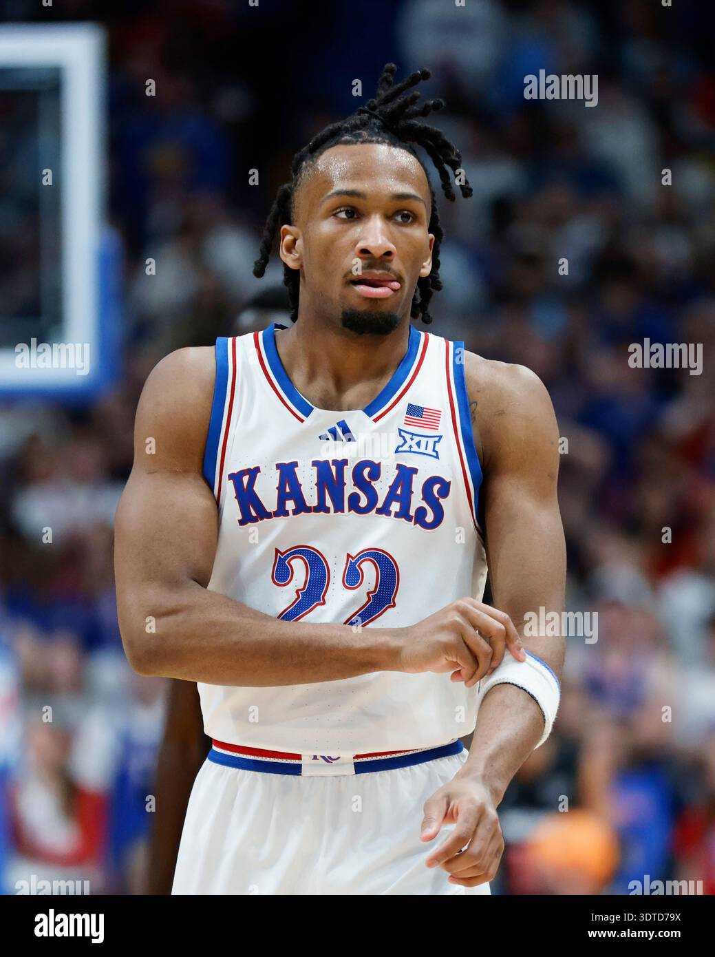 Kansas guard Darryn Peterson (22)during an NCAA college basketball game ...