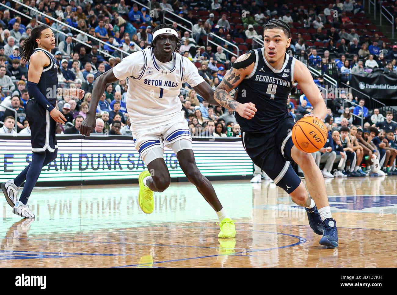 February 21, 2026; Newark, New Jersey; Georgetown Hoyas forward Caleb ...