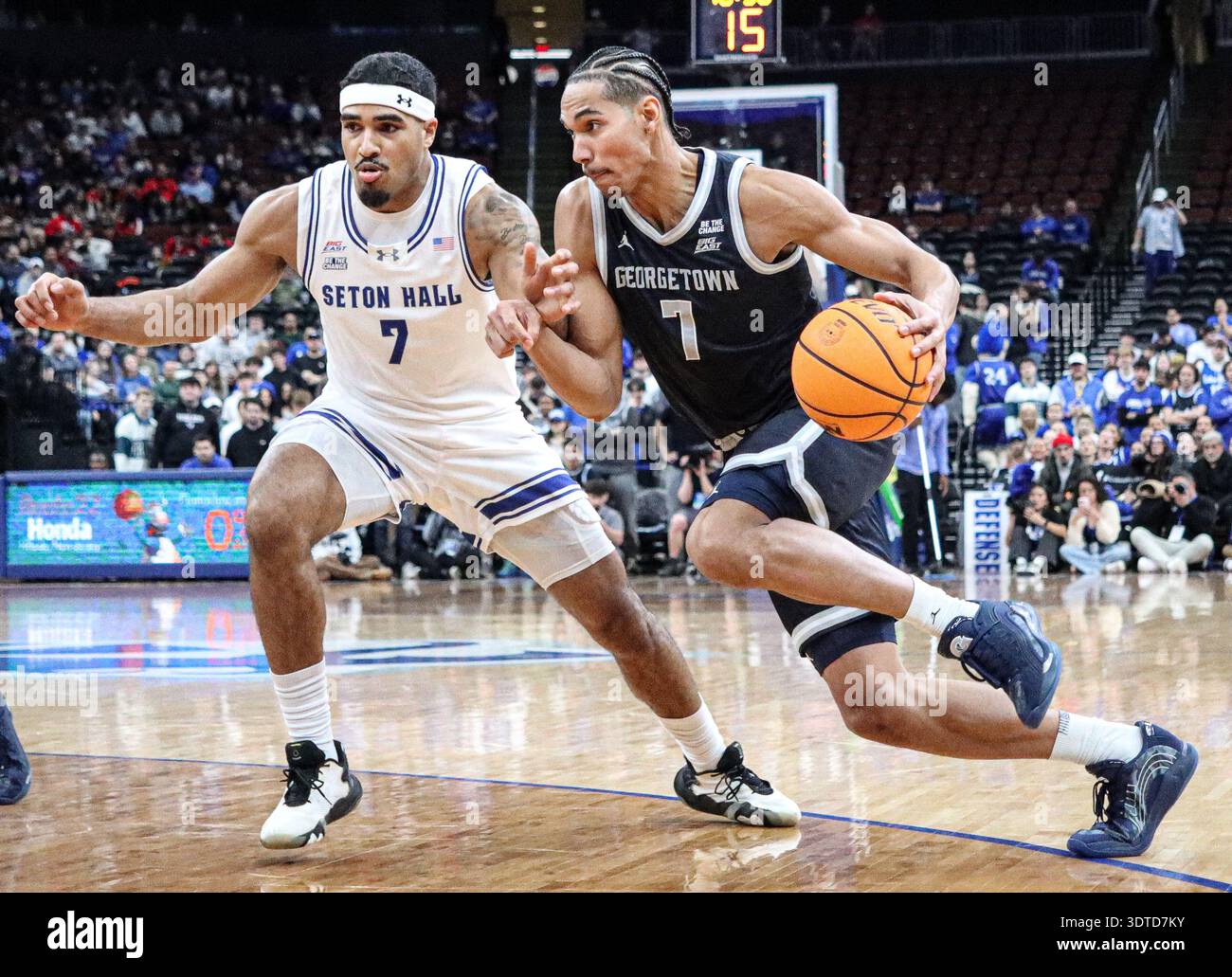 February 21, 2026; Newark, New Jersey; Georgetown Hoyas forward Isaiah ...