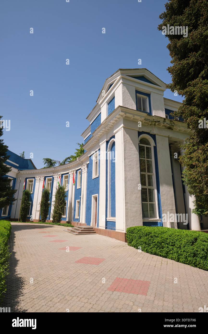The blue and white, Soviet era, baroque style of the National Academy ...