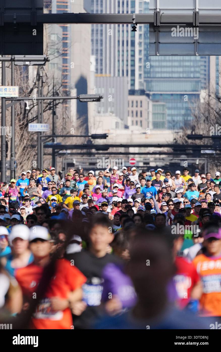 Lots of runners participate in Osaka Marathon in Osaka City, Osaka ...