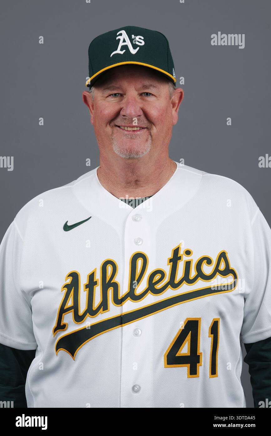 This is a 2026 photo of hitting coach Chris Cron of the Athletics ...