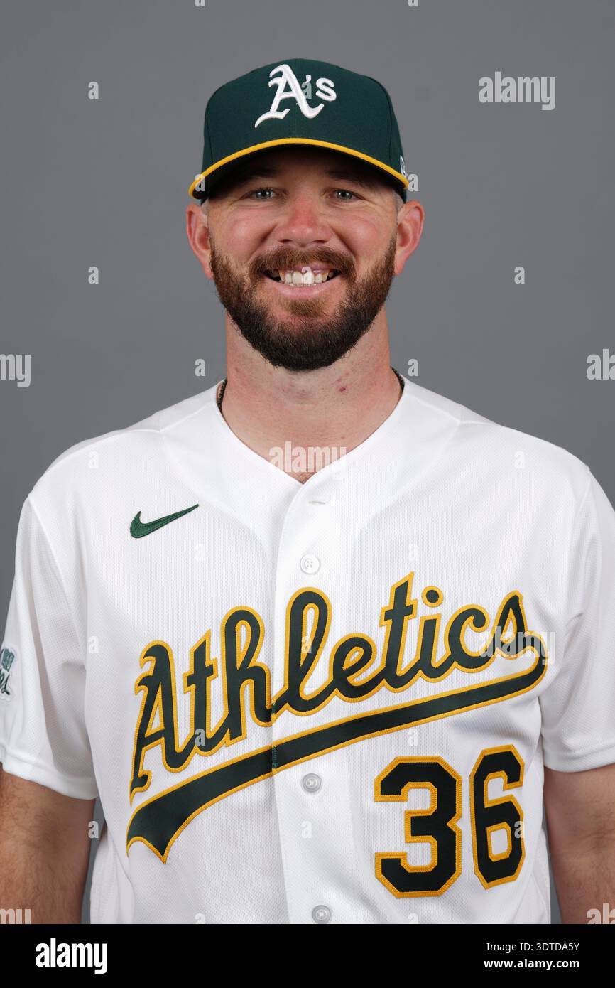 This is a 2026 photo of Hogan Harris of the Athletics baseball team ...