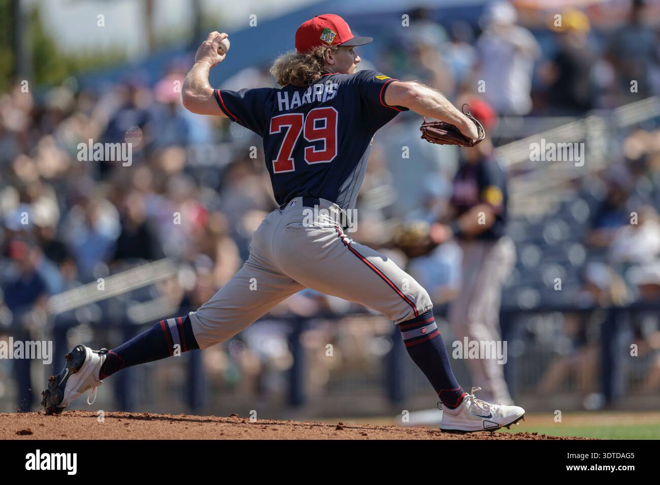 Port Charlotte, FL USA; Atlanta Braves pitcher Hayden Harris (79 ...