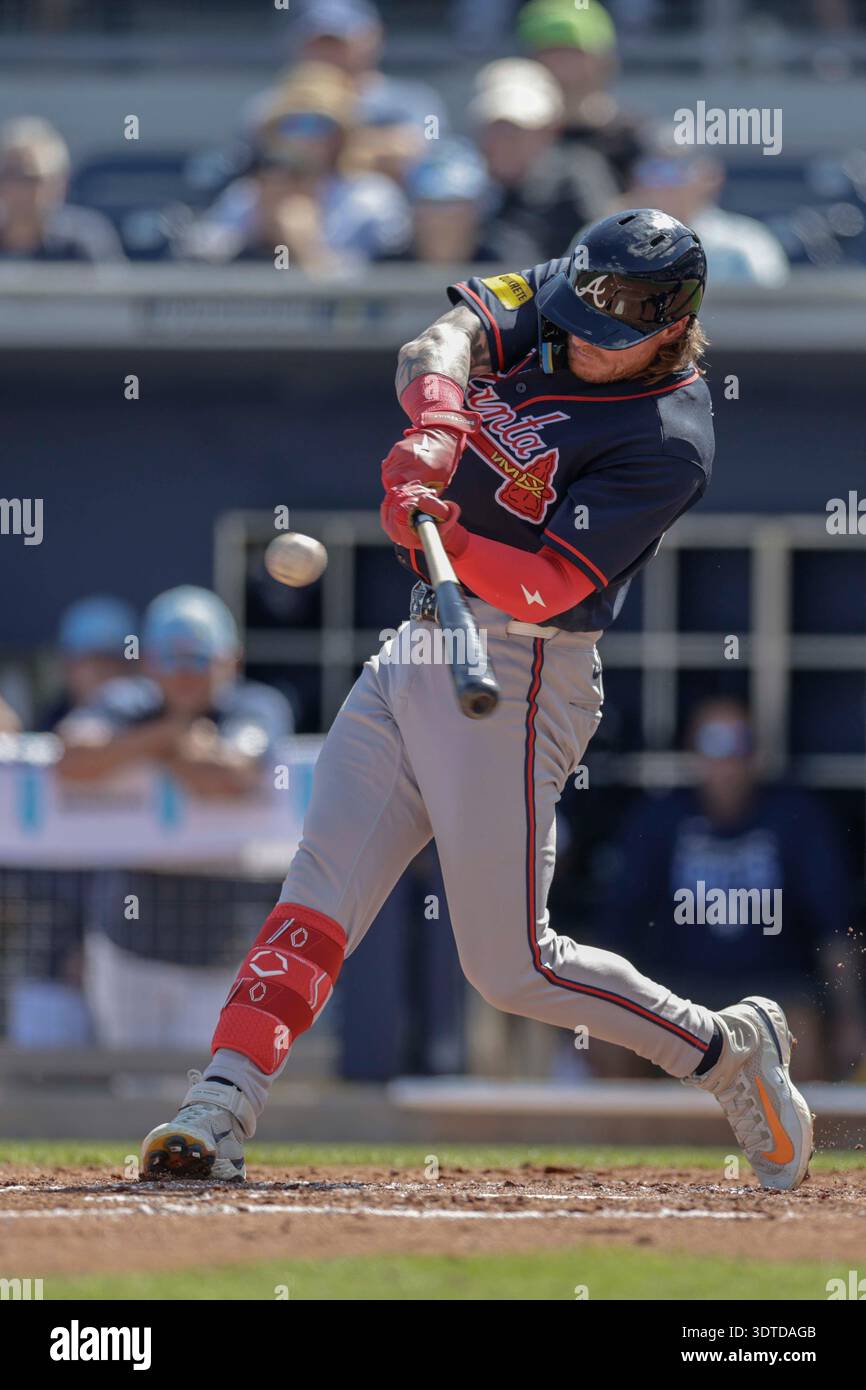 Port Charlotte, FL USA; Atlanta Braves right fielder Ben Gamel (39 ...