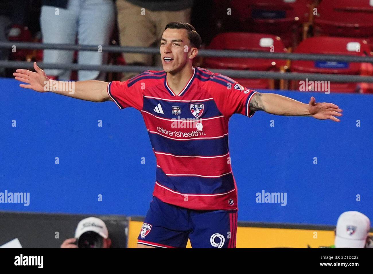 FC Dallas forward Petar Musa reacts after scoring a goal during the ...