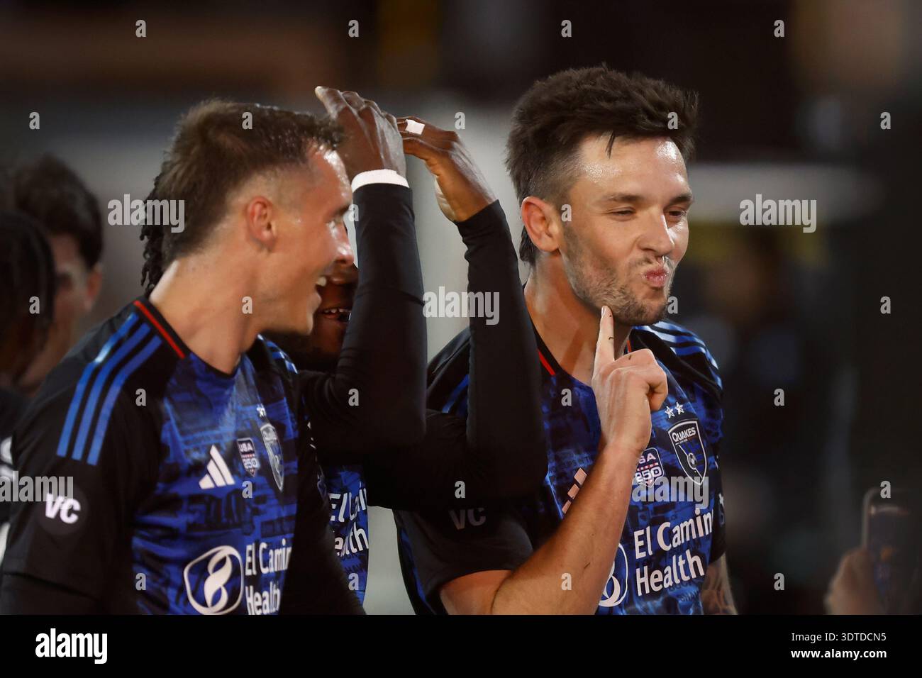 San Jose Earthquakes forward Preston Judd (19) celebrates after scoring ...