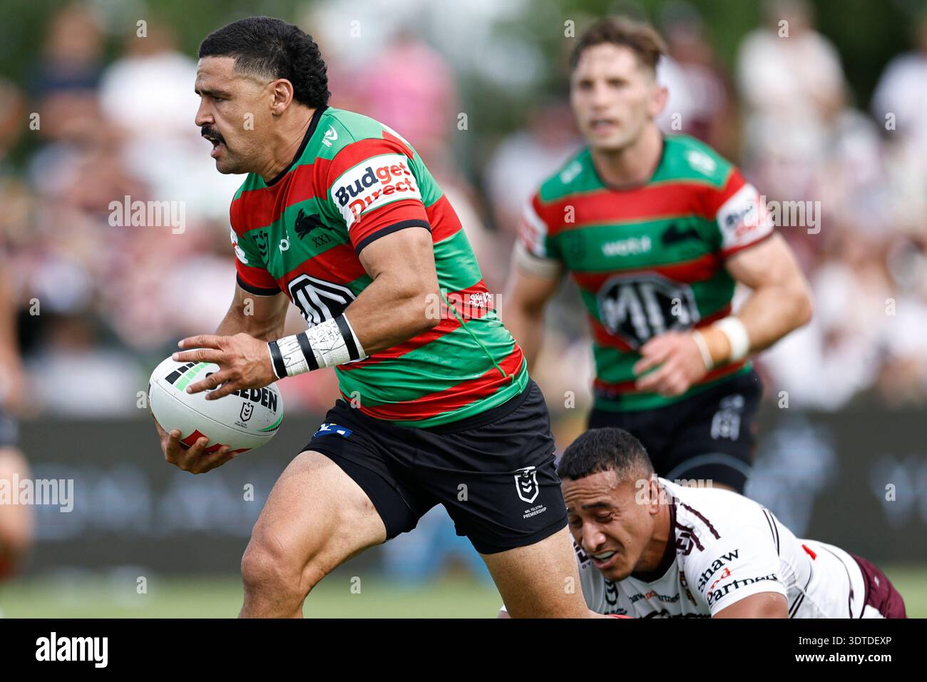 Cody Walker of the Rabbitohs scores a try during the NRL Pre Season ...