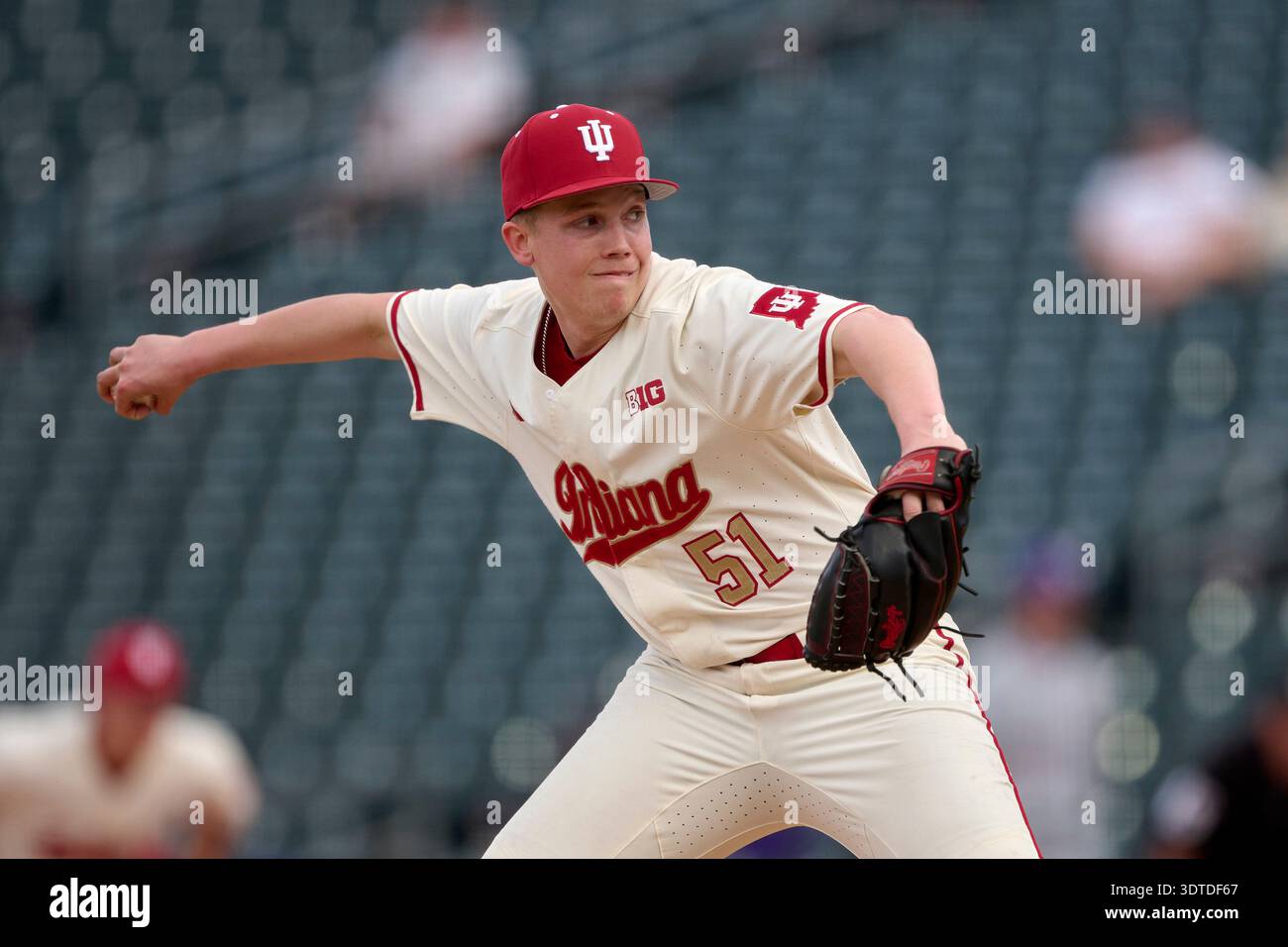 Indiana Hoosiers pitcher Pete Haas (51) delivers a pitch during an NCAA ...