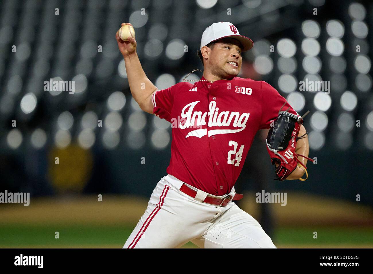 Indiana Hoosiers pitcher Reagan Rivera (24) delivers a pitch during an ...