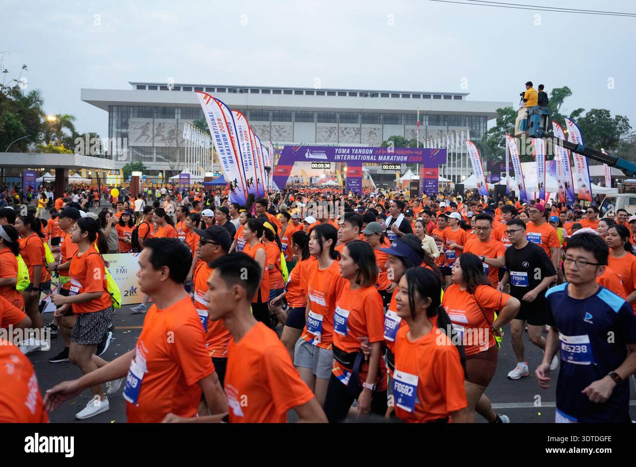 Competitors take part in the Yoma Yangon International Marathon, Sunday ...