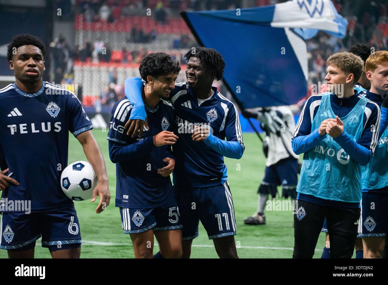 Emmanuel Sabbi (11 Vancouver Whitecaps FC) and Jeevan Badwal (59 ...