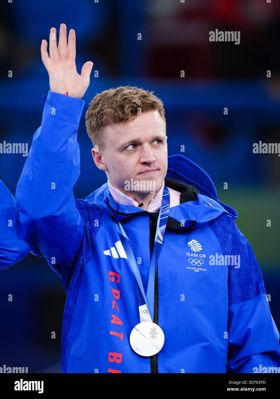 Great Britain's Bobby Lammie with a silver medal following the Men's ...
