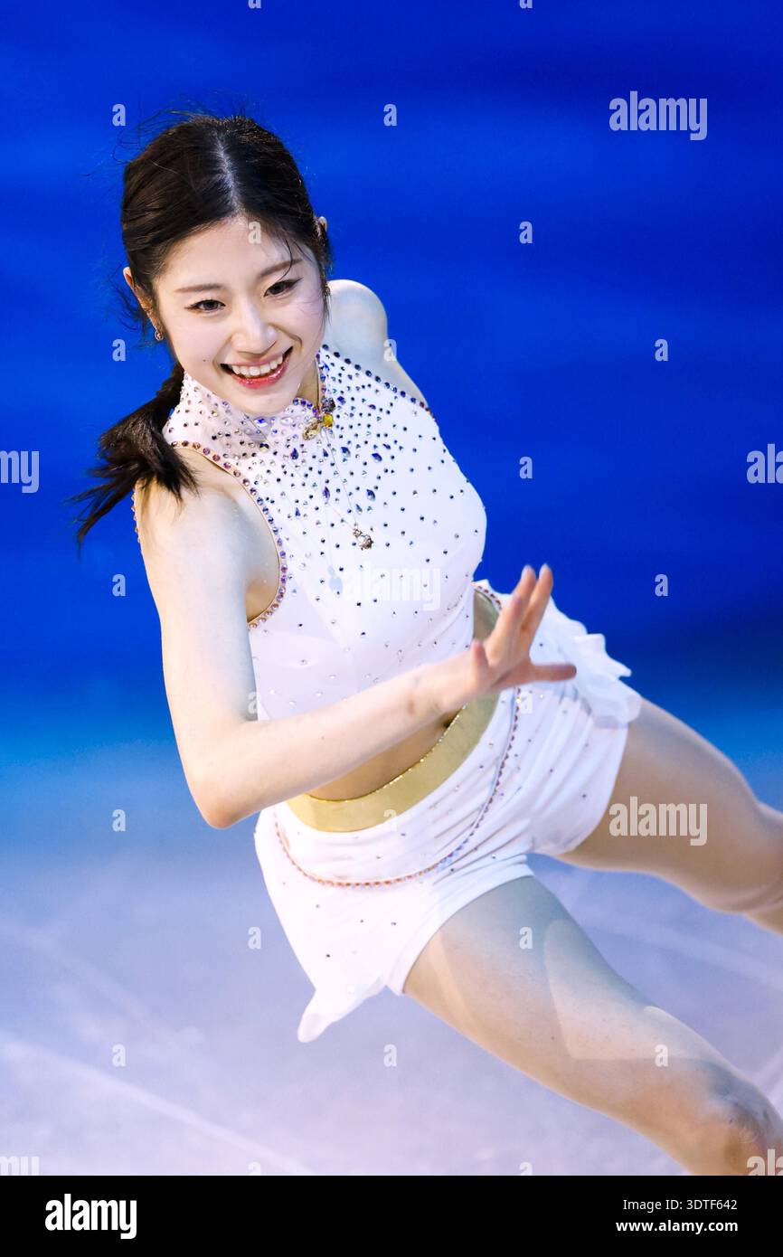 Lee Hae In of South Korea performs in the figure skating exhibition ...