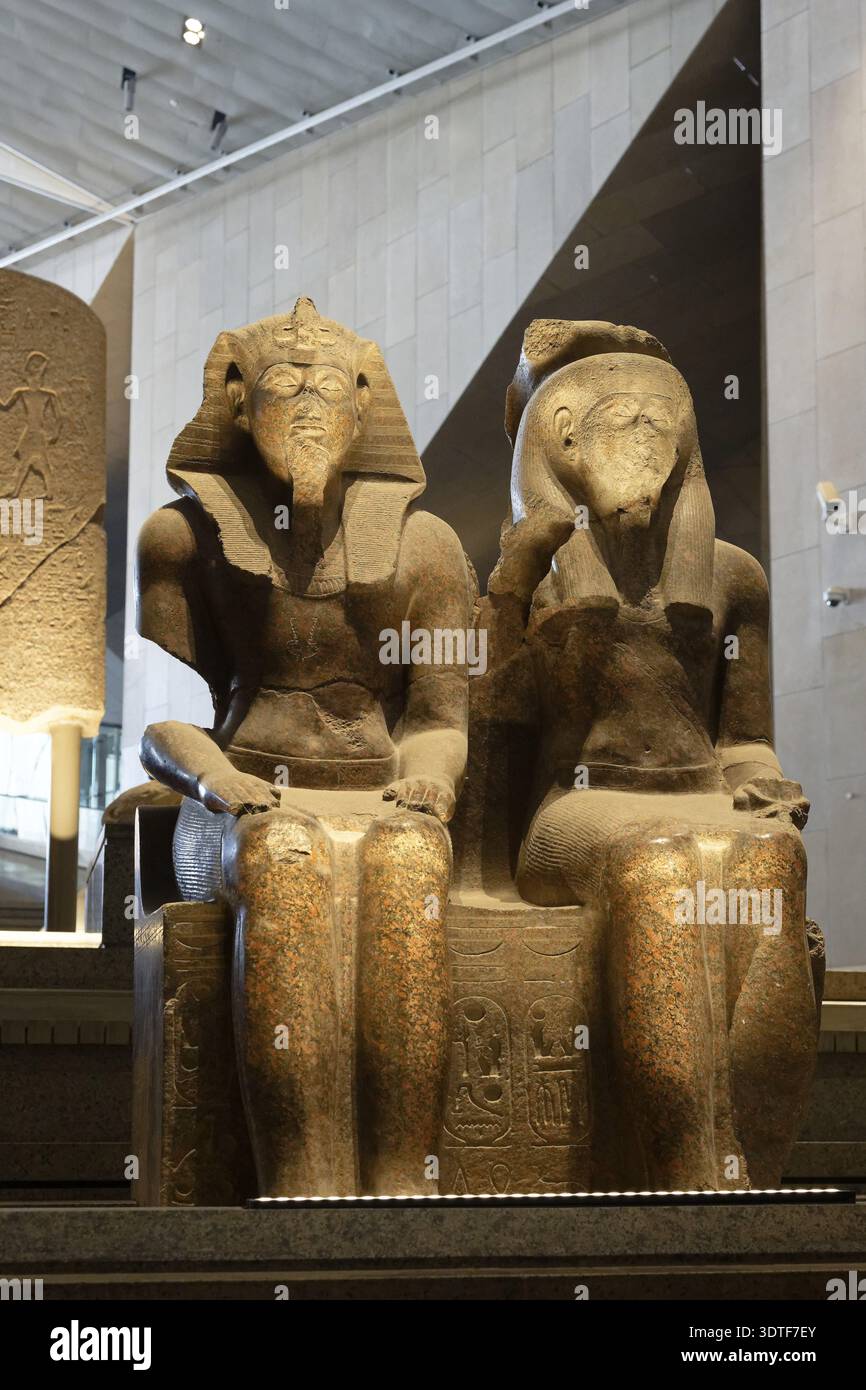 Interior view, Grand Staircase, Grand Egyptian Museum (GEM), Cairo, al ...