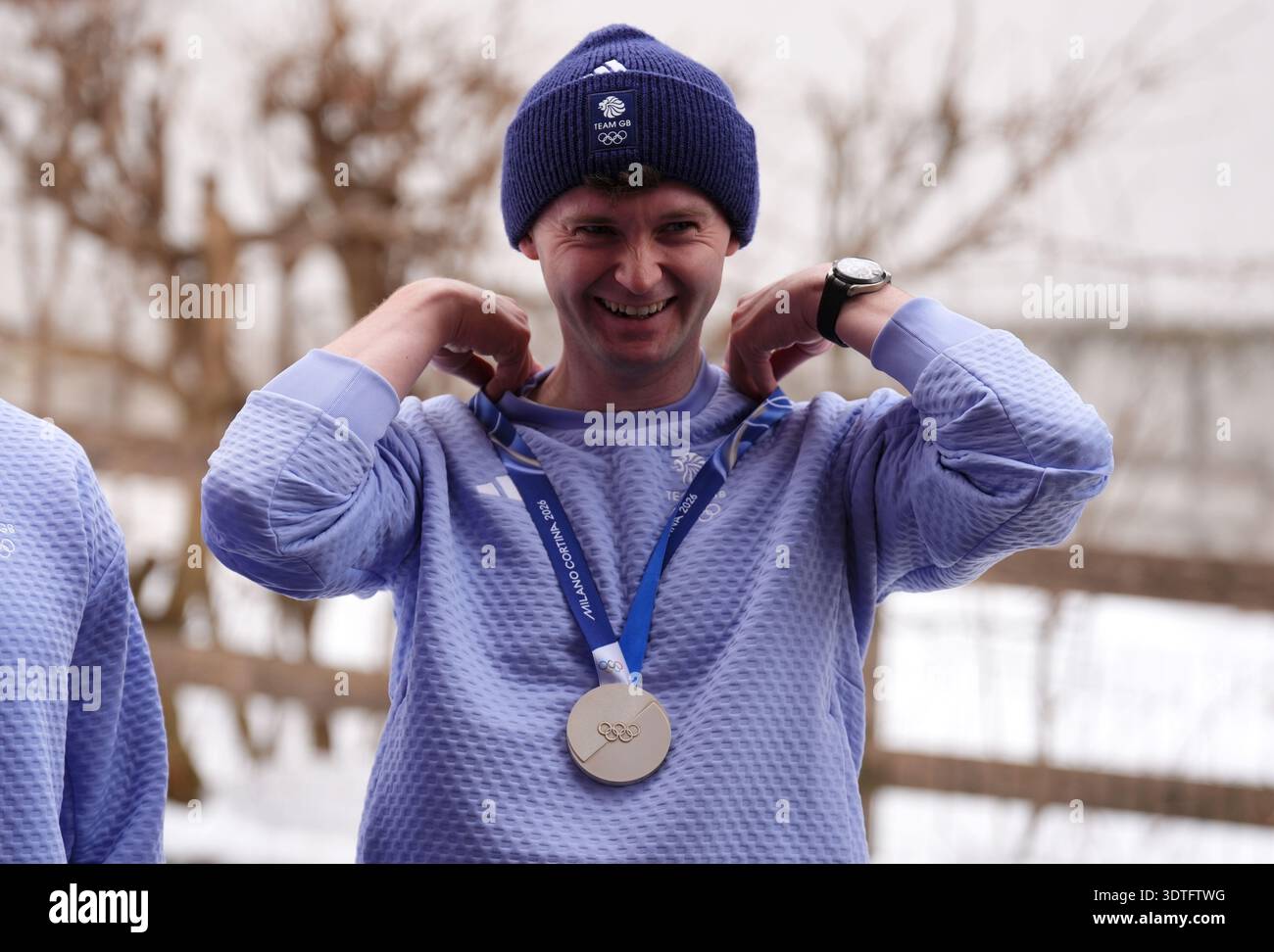 Great Britain's Bruce Mouat with his silver medal in Cortina d'Ampezzo ...