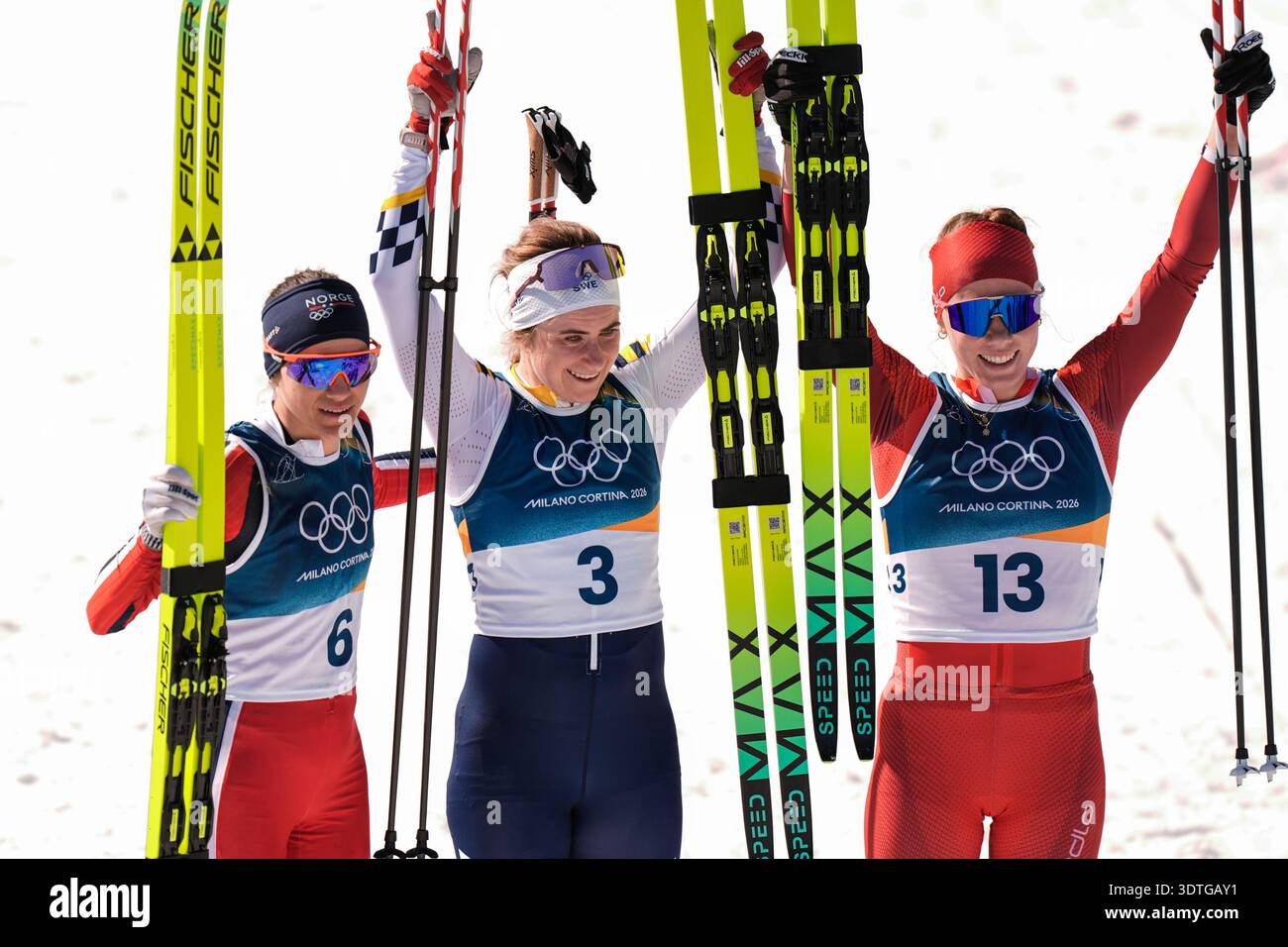 Val di Fiemme, Italy 20260222. Heidi Weng from Norway, Ebba Andersson ...