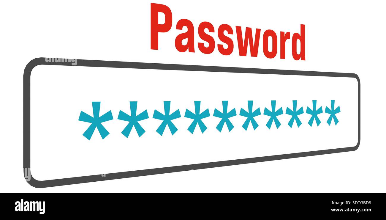 Password input field on a digital screen. Password input field on a ...
