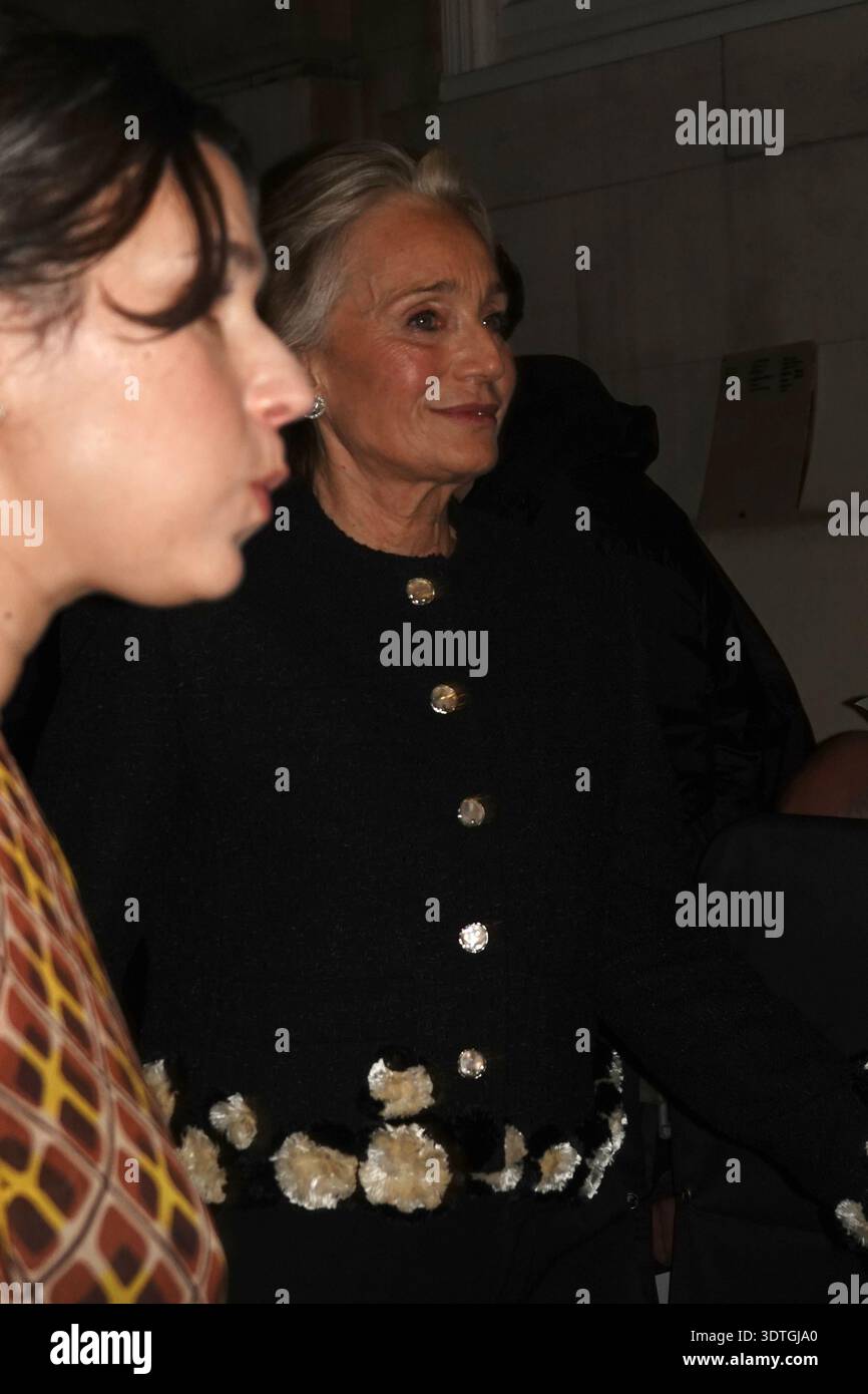 Kristin Scott Thomas is seen leaving the Charles Finch & Chanel 2026 ...