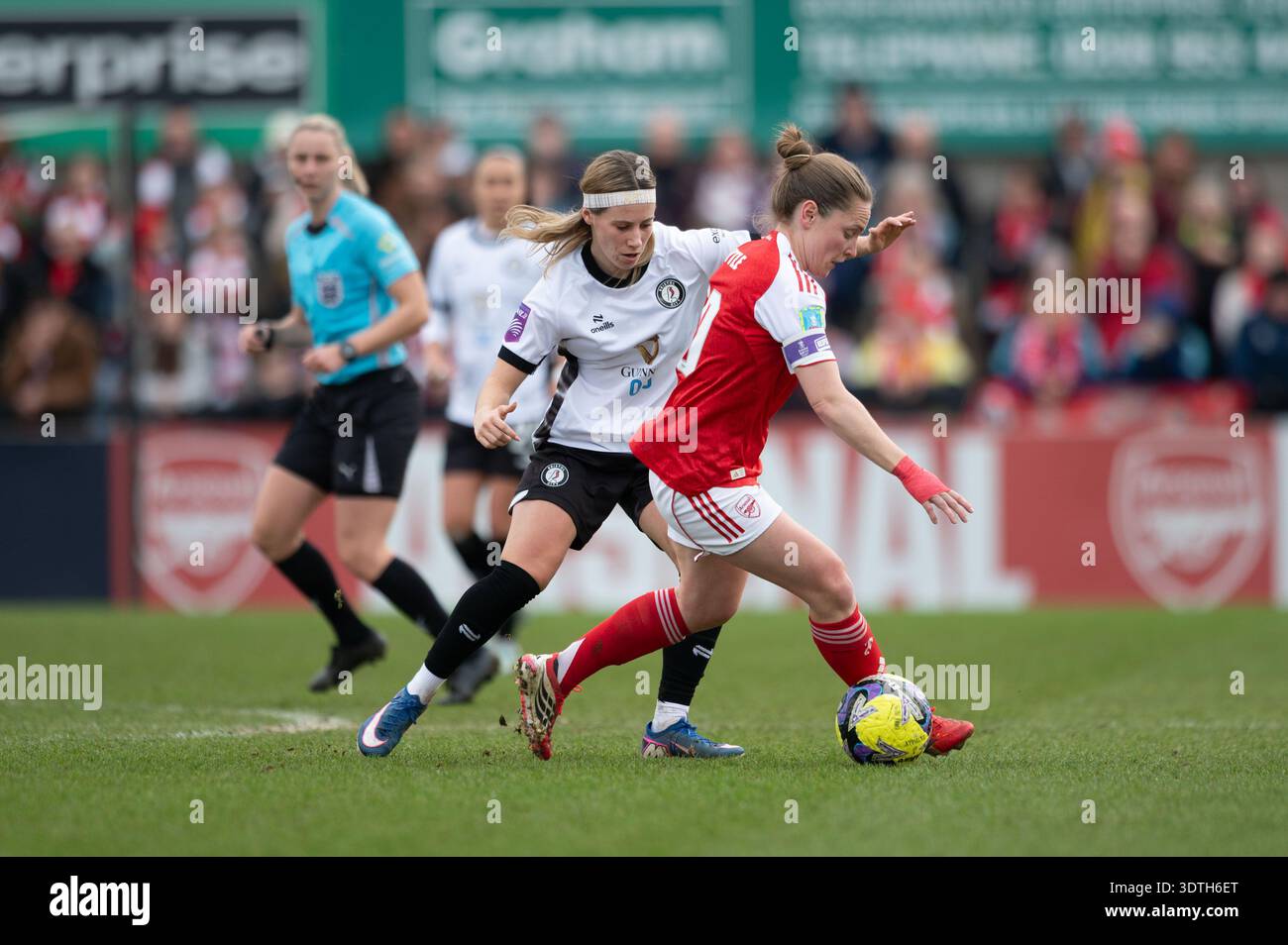 London, England. 22nd Feb 2026. Bristol City's Vera Jones (left) and ...
