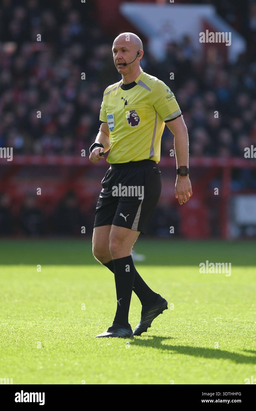 Referee Antony Taylor seen during the Premier league football match ...