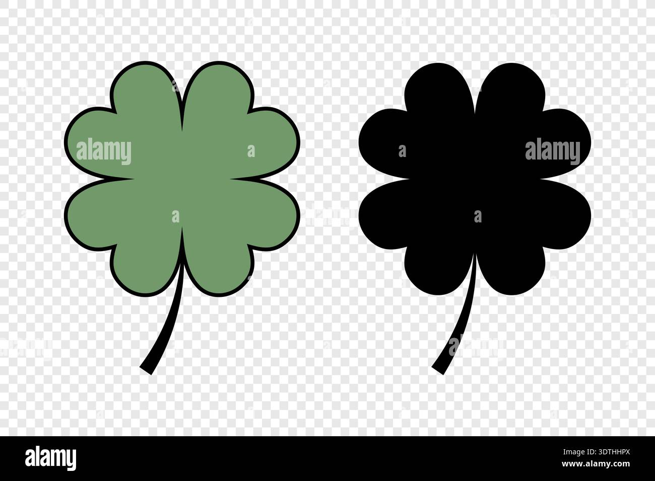 Shamrock silhouette green outline Stock Vector Images - Alamy
