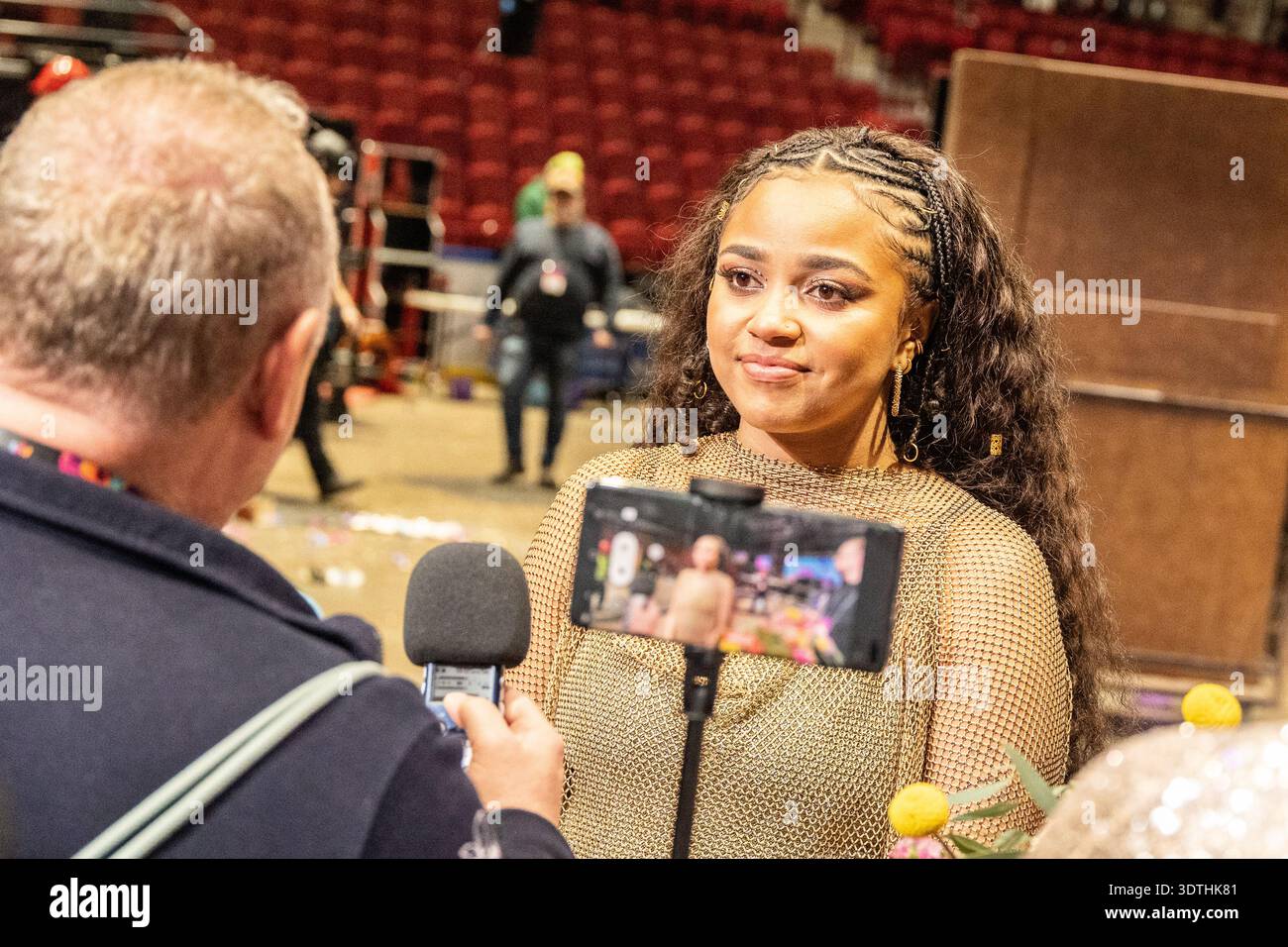Cimberly attends a press conference after Heat 4 of the ...
