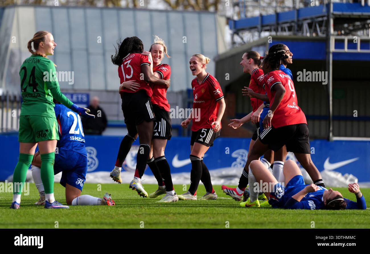 Chelsea's Simi Awujo celebrates after scoring with Anna Sandberg during ...