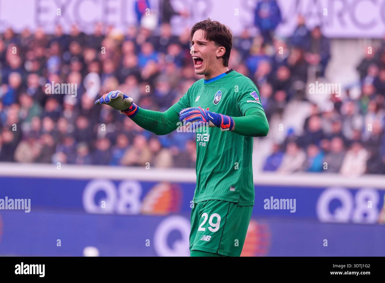 Bergamo, Italy. 22/02/26. Marco Carnesecchi, during Atalanta BC vs SSC ...